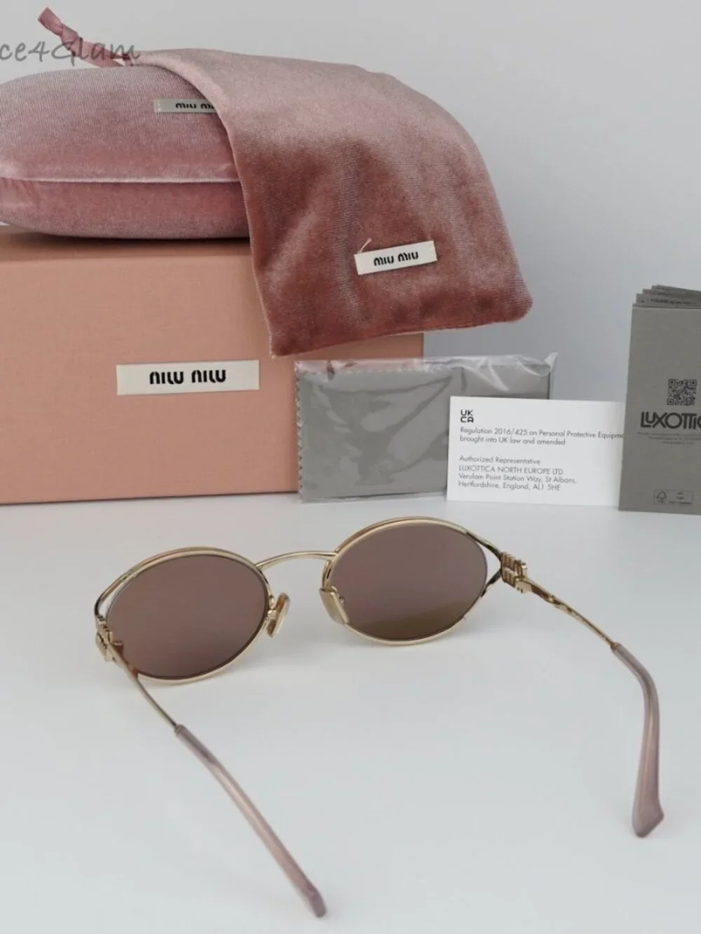 Miu Miu | Accessories | Miu Miu Women Sunglasses Gold Pink Mirror ...